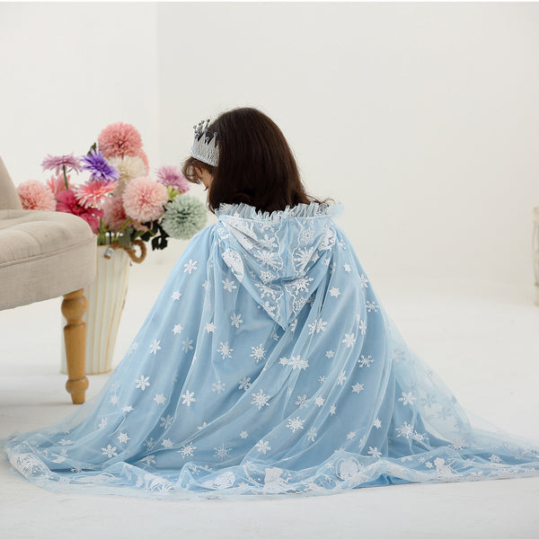 Frozen Fur Princess Hooded Cape Cloak Elsa costume for Girl Dress Up C ...
